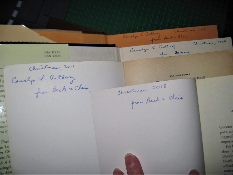 Mom’s books inscriptions | Bookish Beck