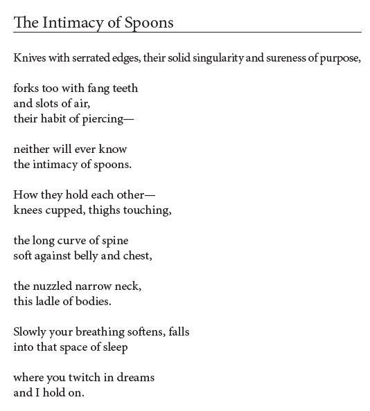 intimacy of spoons poem | Bookish Beck